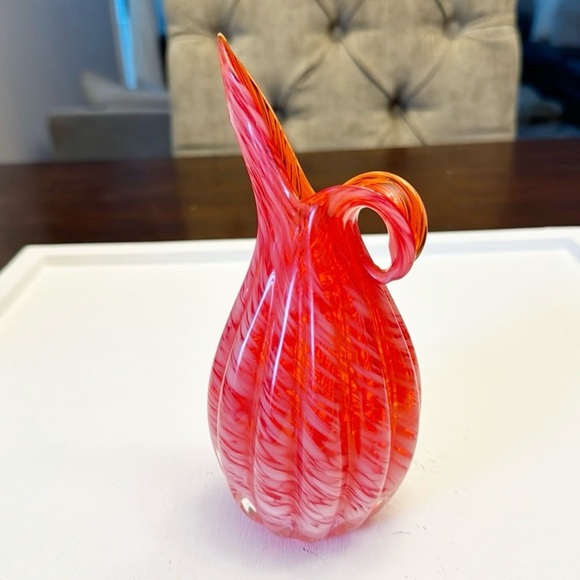 Lefton | Accents | Vintage Lefton Red Orange Swirl Hand Blown Vase ...